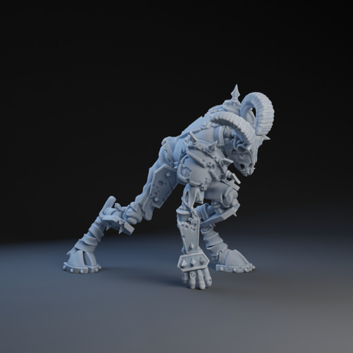 3D Printable Fantasy Football Skeleton Goatman Lineman by BruteFun ...