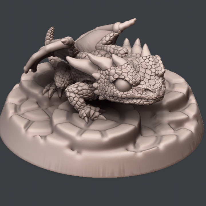 3D Printable Baby Dragon Pose 1 by Stonehaven Miniatures