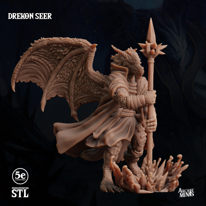 3D Printable Drekon Seer Younger by Sordane Publishing