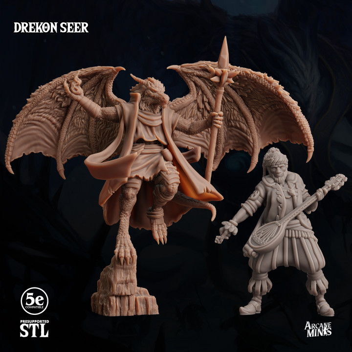 3D Printable Drekon Seer Younger by Sordane Publishing