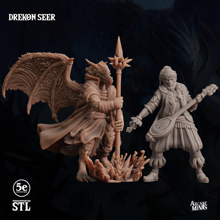 3D Printable Drekon Seer Younger by Sordane Publishing