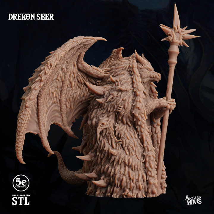 3D Printable Drekon Seer Elder by Sordane Publishing