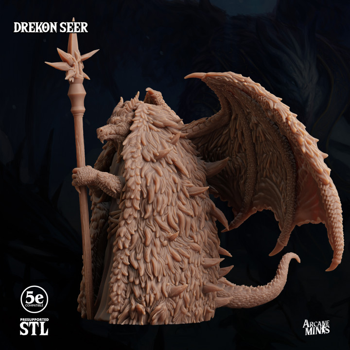 3D Printable Drekon Seer Elder by Sordane Publishing