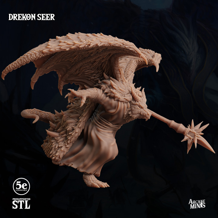 3D Printable Drekon Seer Elder by Sordane Publishing