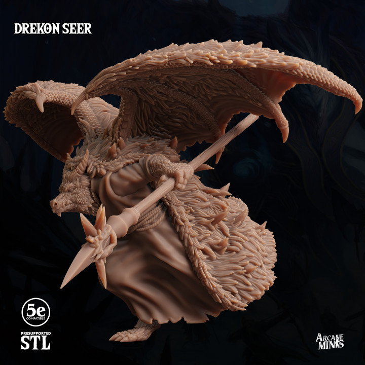 3D Printable Drekon Seer Elder by Sordane Publishing