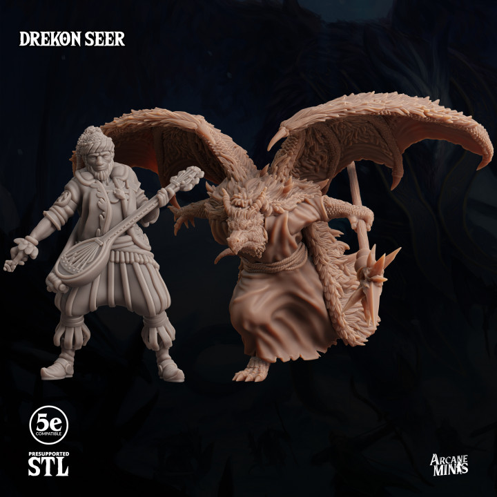 3D Printable Drekon Seer Elder by Sordane Publishing