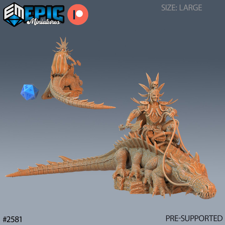 3D Printable Vodoo Priest & Crocodile Mount / Southern Magician ...