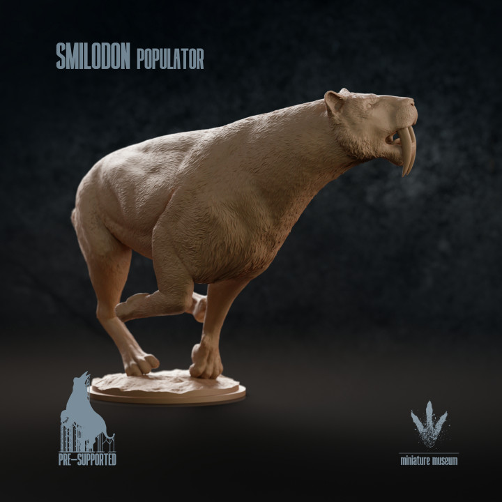 3D Printable Smilodon populator : Pursuit Predation by Miniature Museum