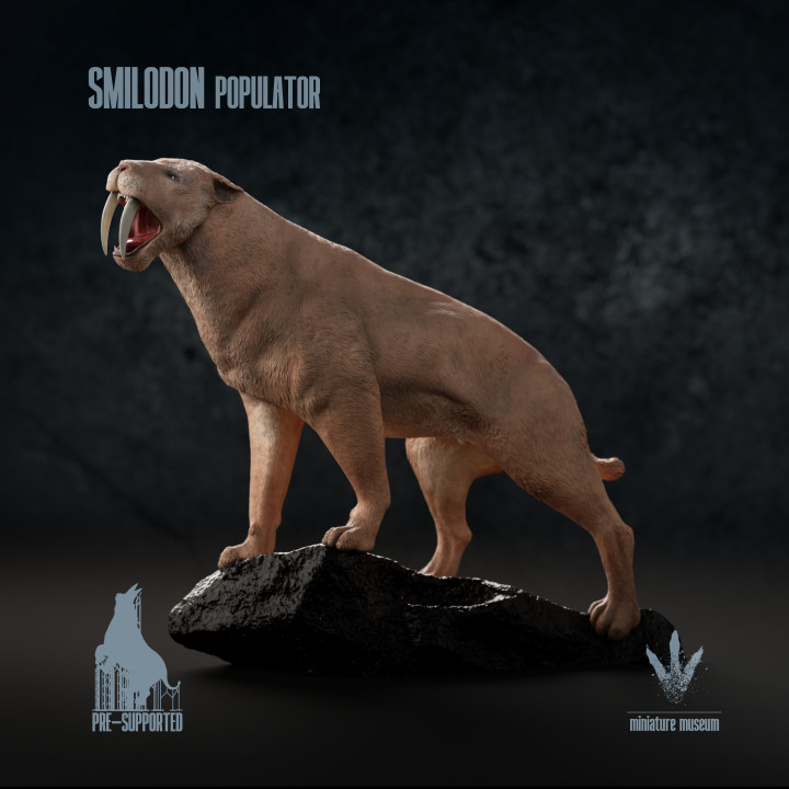 3D Printable Smilodon populator : Looking over his territory by ...