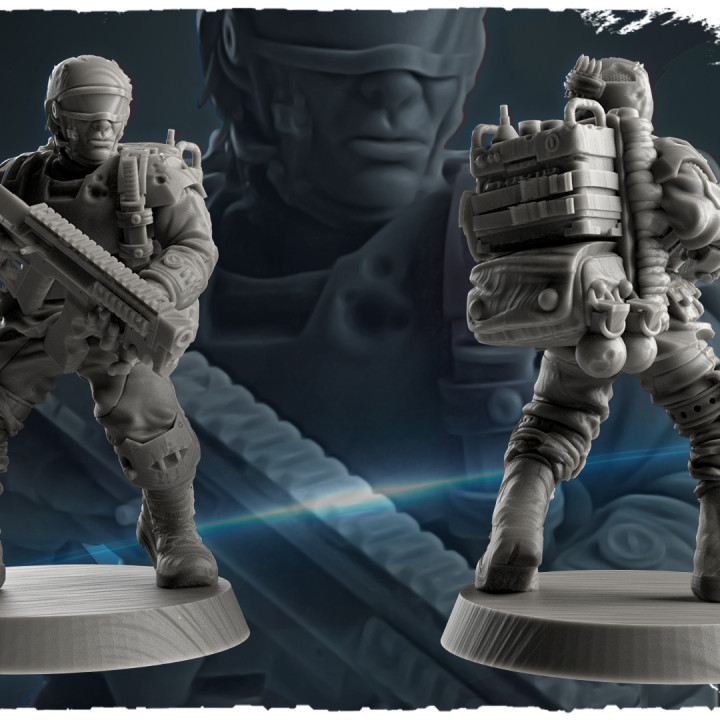 3D Printable MERCS "PACK ONE" by Kraken 3D Studios