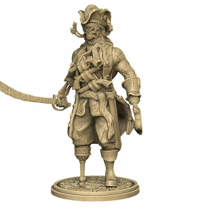 3D Printable Cursed Blackbeard Pirate Captain by MiniaturesCraze