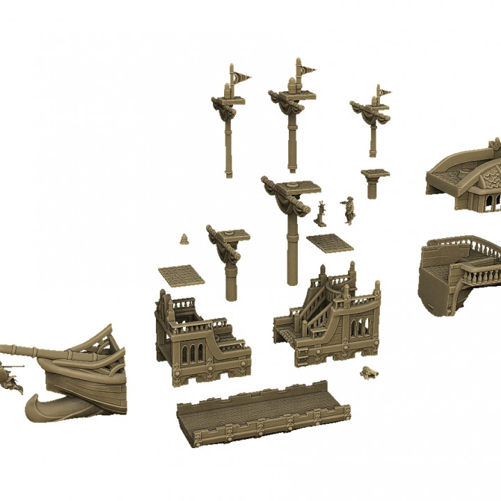3D Printable 28mm Playable Pirate Ship by MiniaturesCraze 3D Printable 28mm Playable Pirate Ship by MiniaturesCraze