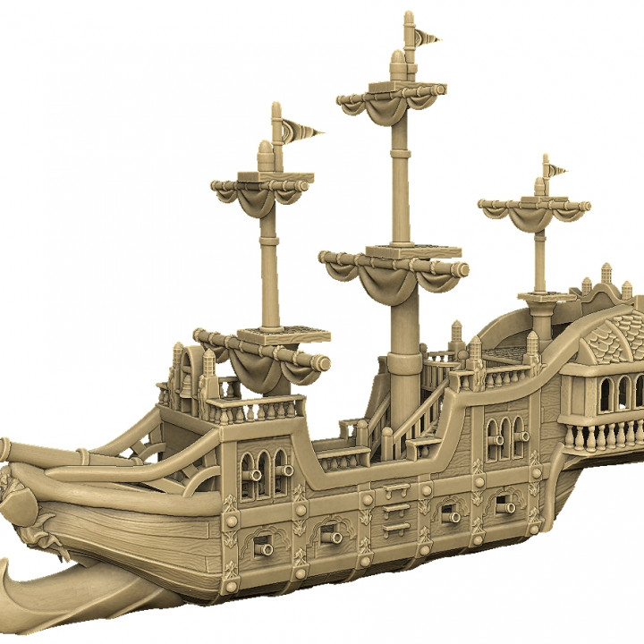 3D Printable 20mm Playable / Scalable Pirate Ship by MiniaturesCraze