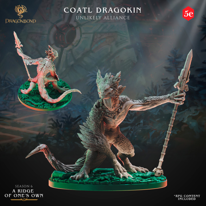 3D Printable Dragonbond Tribes Coatl dragonkin (3 models) by Draco Studios