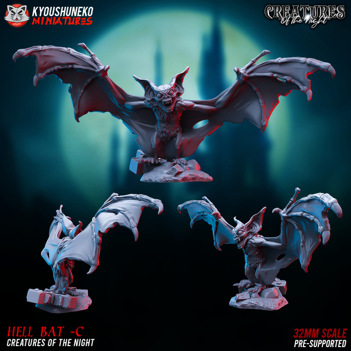 3D Printable Hell Bat C - Freebie by Kyoushuneko Miniatures