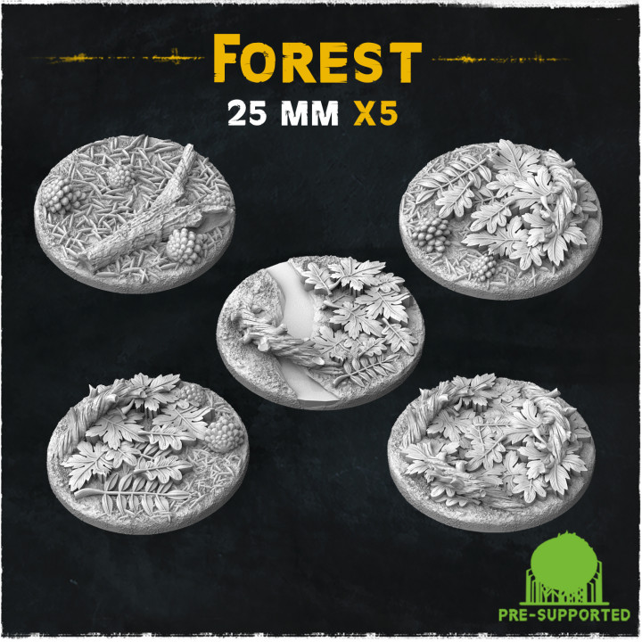 3D Printable Forest (Big Set) - Wargame Bases & Toppers 2.0 by Zabavka ...
