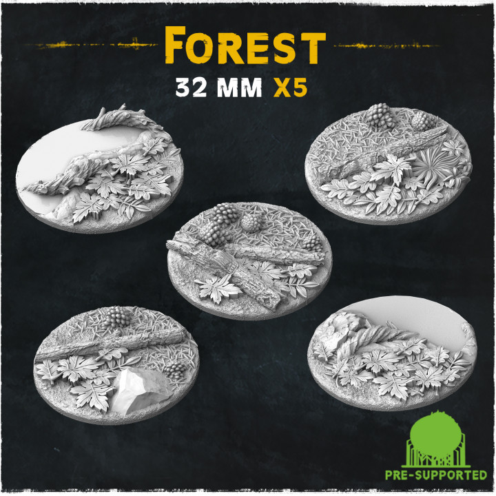 3D Printable Forest (Big Set) - Wargame Bases & Toppers 2.0 by Zabavka ...
