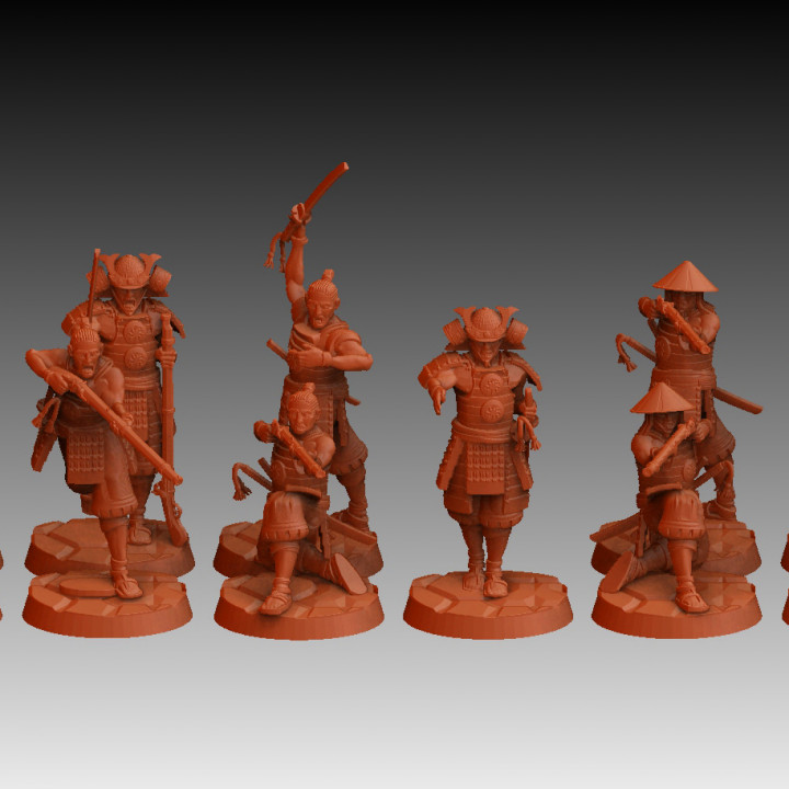 3D Printable Ashigaru Musket Regiment by Sharedog Miniatures