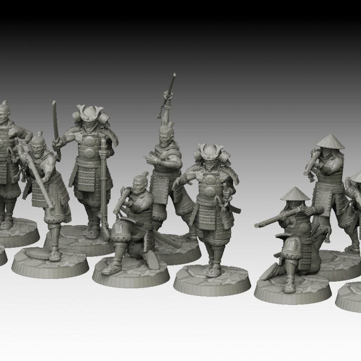 3D Printable Ashigaru Musket Regiment by Sharedog Miniatures