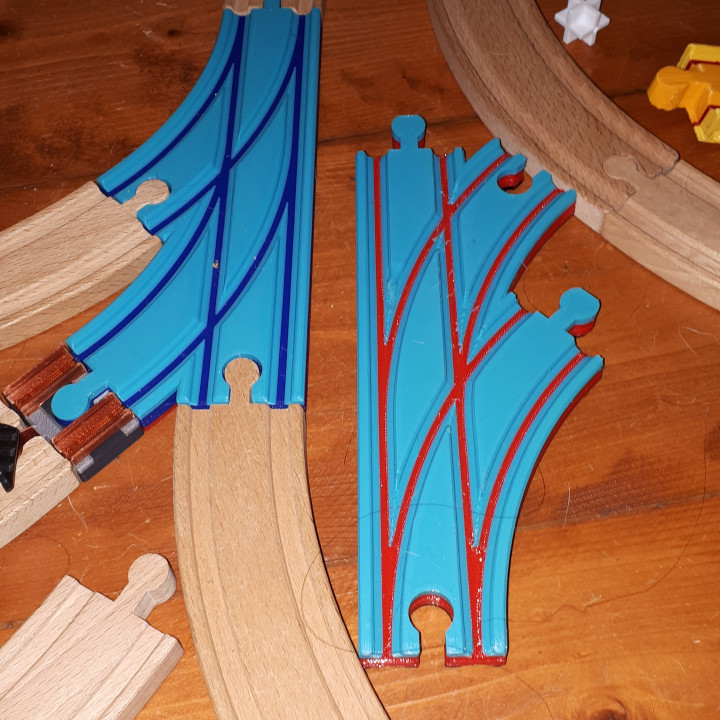 3D Printable Wooden railway multiforks by Dejf