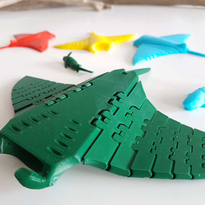 3D Printable Manta Ray Flexi by Boby Green Creations