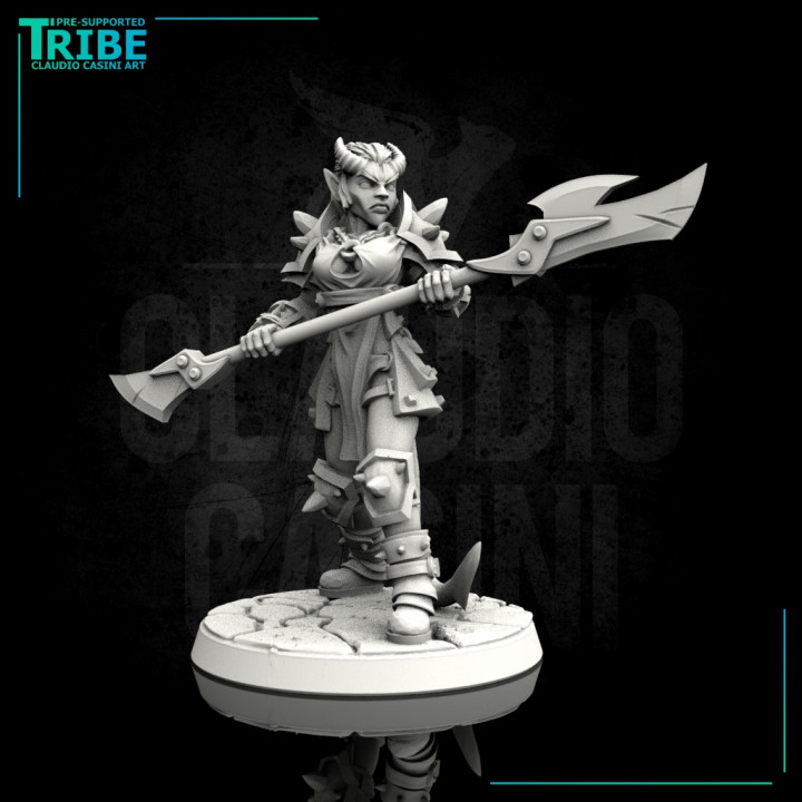 3D Printable (Bundle) Tiefling barbarian squad by Claudio Casini Art