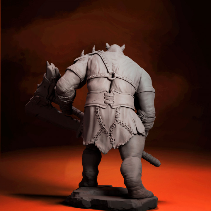 3D Printable RAINO WITH AXE -The Rhino warrior by ToyDoy Miniatures