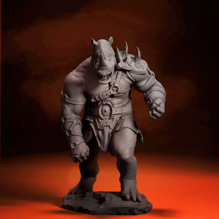 3D Printable RAINO FANTASY FOOTBALL -The Rhino warrior by ToyDoy Miniatures