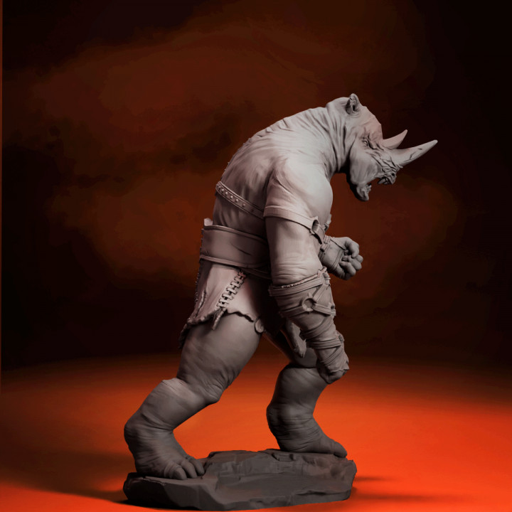 3D Printable RAINO FANTASY FOOTBALL -The Rhino warrior by ToyDoy Miniatures