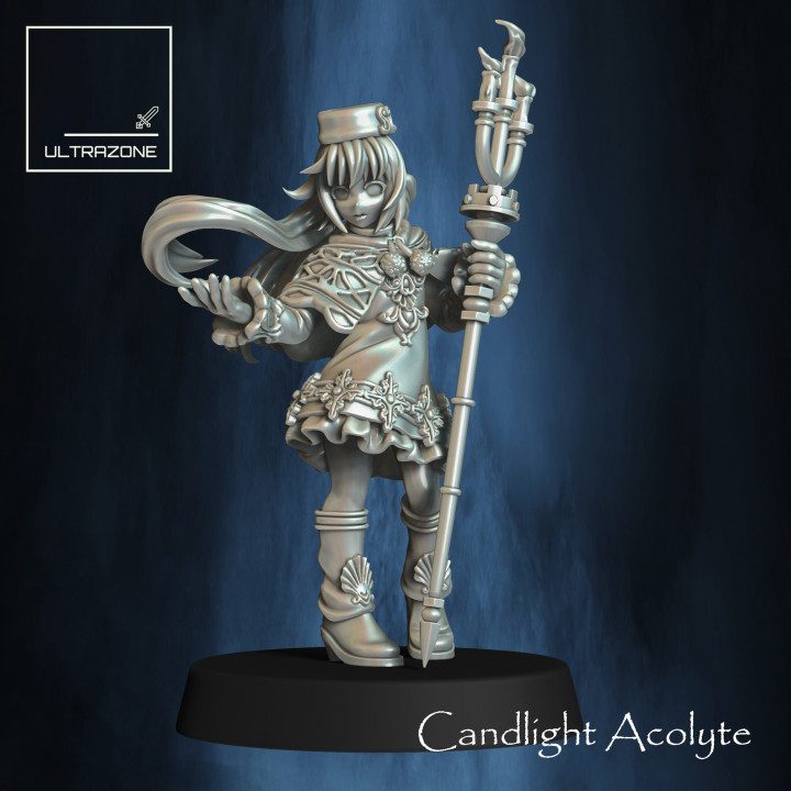3D Printable Candlight Acolyte "Amina" by Amida