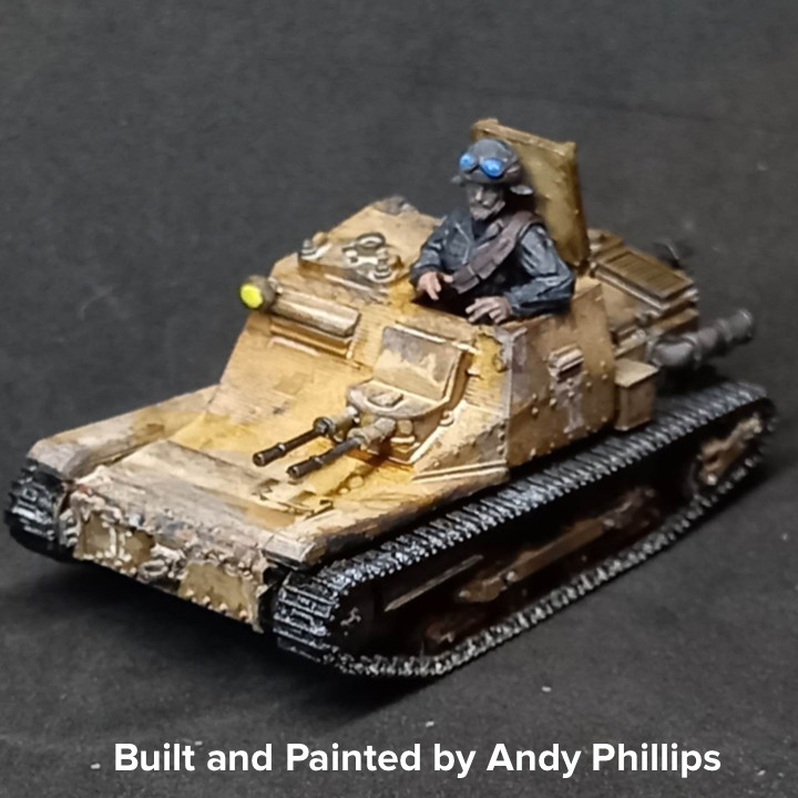 3D Printable Italian Tankette and Crew by Wargames Atlantic