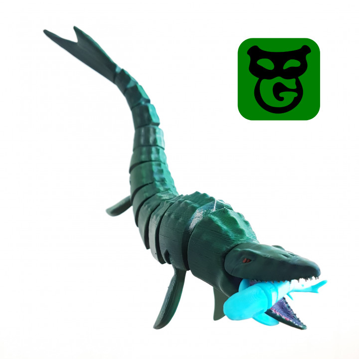 3D Printable Mosasaur Flexi by Boby Green Creations