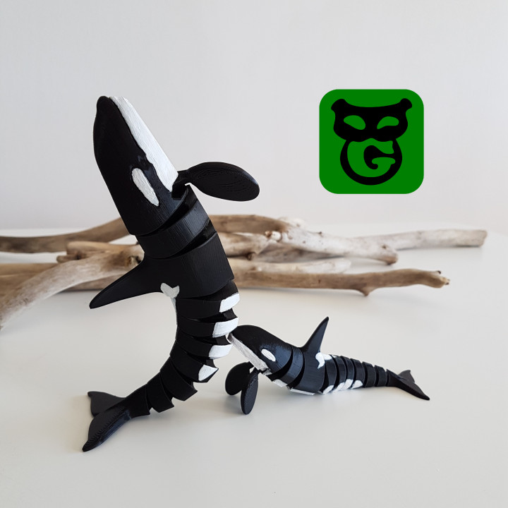 3D Printable Orca Flexi (Multicolor.3mf included) by Boby Green Creations