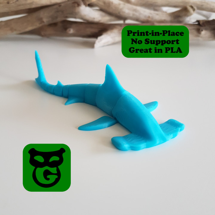 3D Printable Hammerhead Shark Flexi by Boby Green Creations