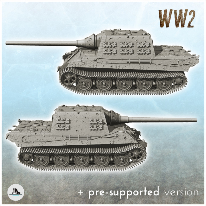3D Printable Jagdpanzer VI Jagdtiger - WW2 German Flames of War Bolt Action Command Blitzgrieg ...