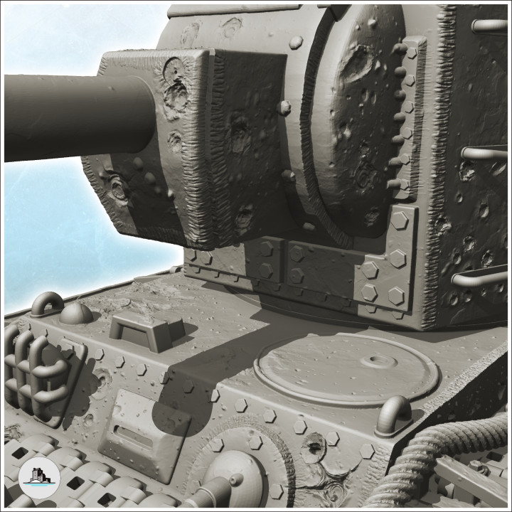 3D Printable KV-2 - WW2 USSR Russia Flames of War Bolt Action Command ...