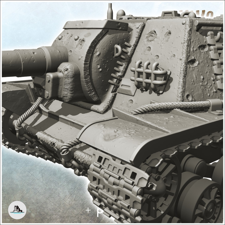 3D Printable SU-152 - WW2 USSR Russia Flames of War Bolt Action Command Blitzgrieg by Hartolia ...