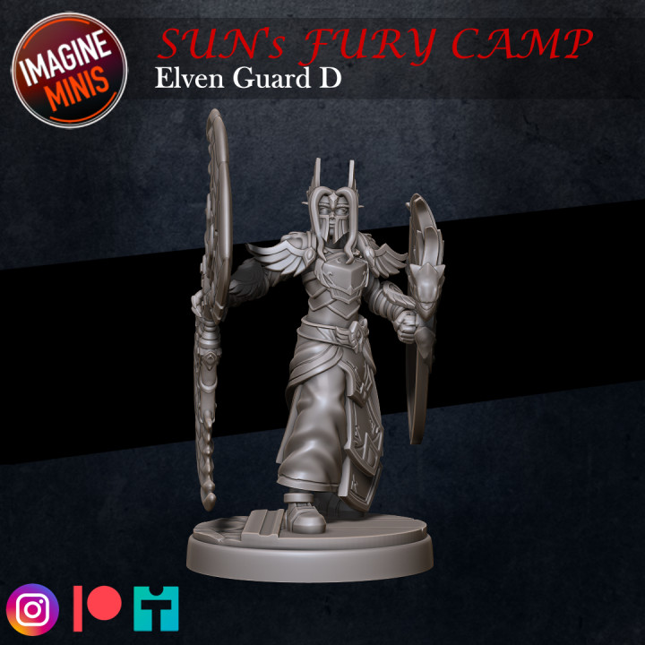 3D Printable Sun's Fury Camp - Elven Guard D by Imagine Minis
