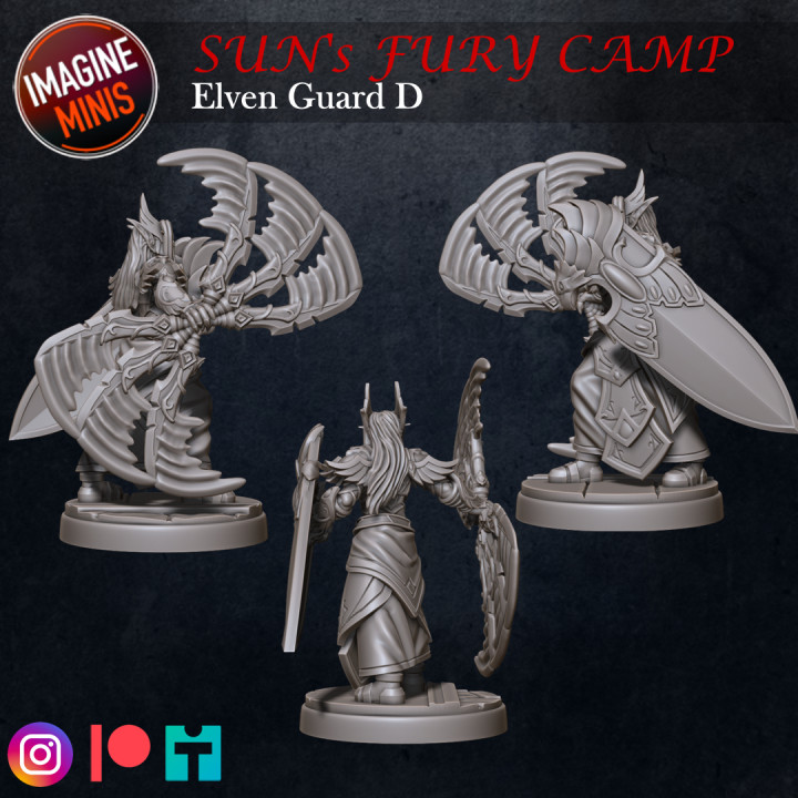 3D Printable Sun's Fury Camp - Elven Guard D by Imagine Minis