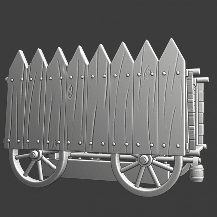 3D Printable Medieval Warwagon - Husite defence by Northern Crusades Miniatures
