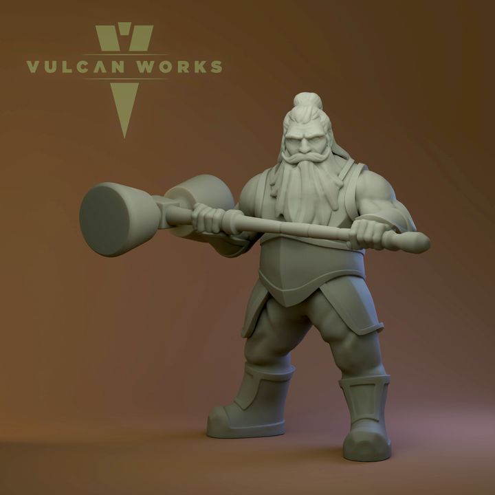 3D Printable Dwarf Fighter by VulcanWorks