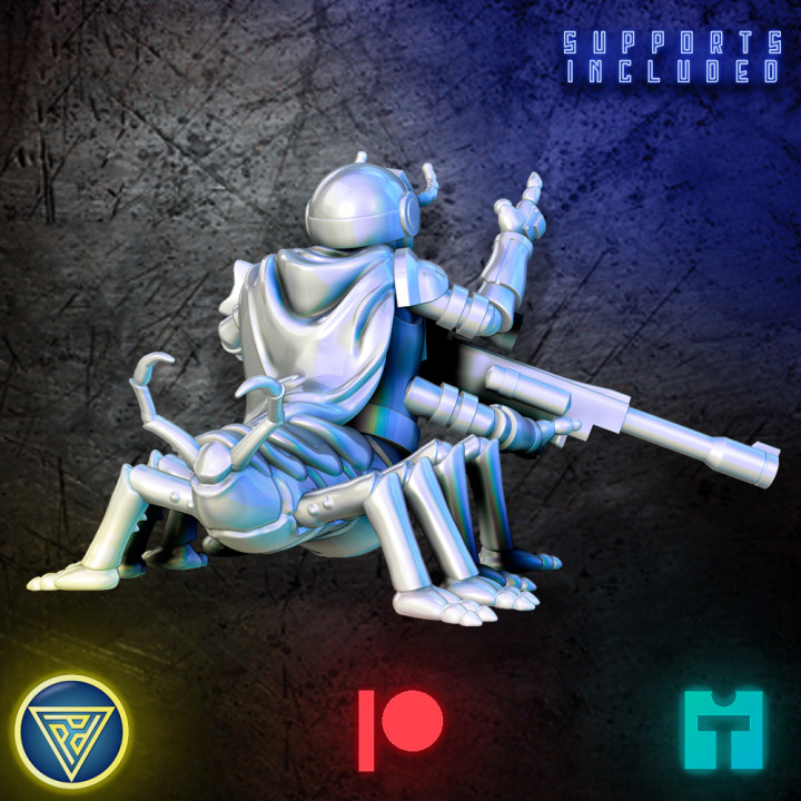 3D Printable Centipede Alien Sniper by Print Paint Play