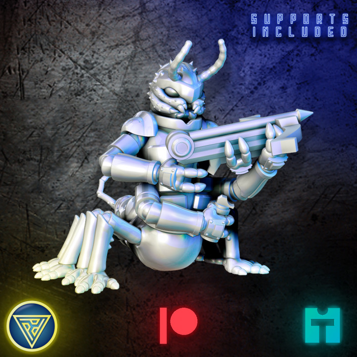 3D Printable Centipede Alien Warriors Set by Print Paint Play