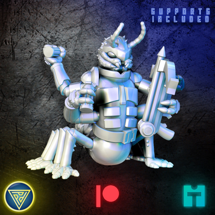 3D Printable Centipede Alien Warriors Set by Print Paint Play