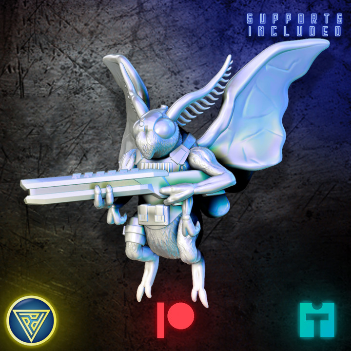 3D Printable Moth Alien Set 1 by Print Paint Play