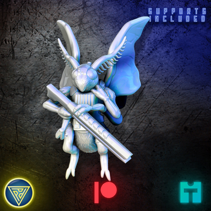 3D Printable Moth Alien Set 1 by Print Paint Play