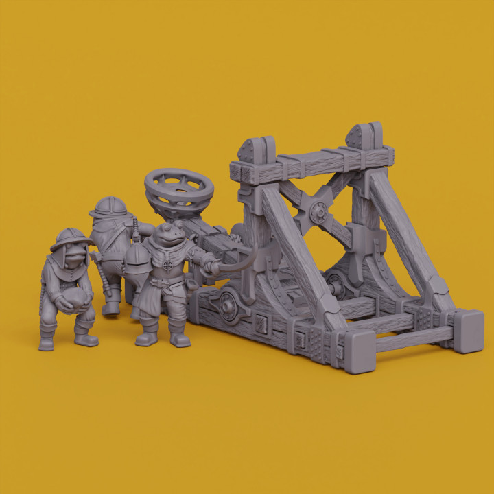 3d Printable Bullywug Frog Catapult Crew By Vectorminiatures