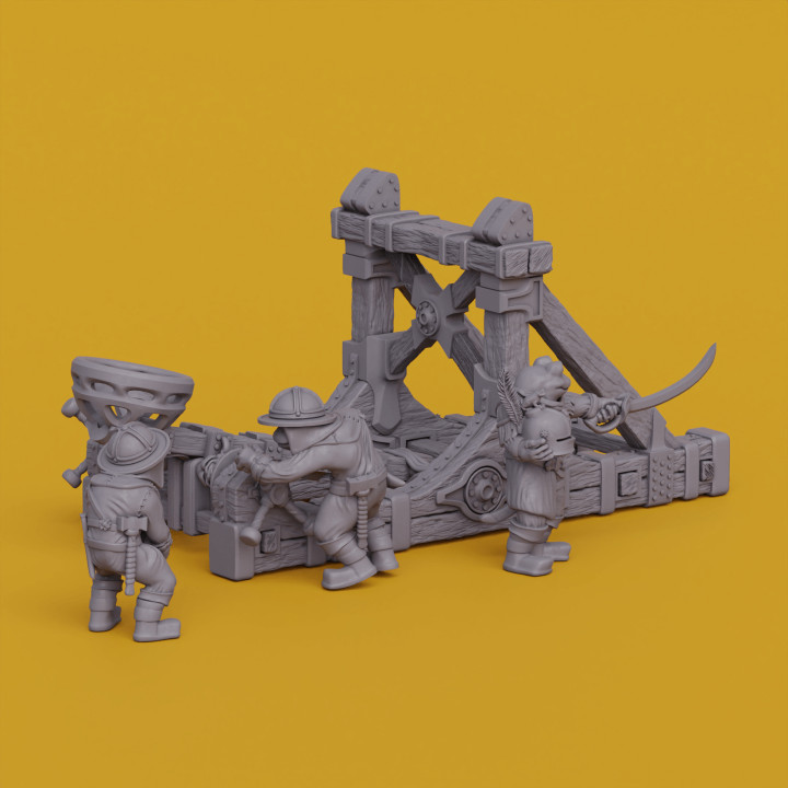 3D Printable Bullywug Frog Catapult Crew by vector.miniatures