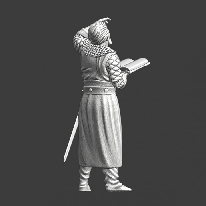 3D Printable Medieval Knight reading from book by Northern Crusades ...