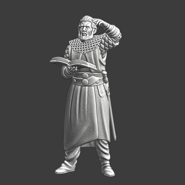 3D Printable Medieval Knight reading from book by Northern Crusades ...